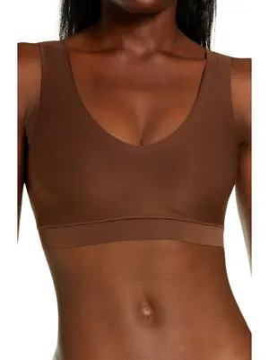 Chantelle Soft Stretch Padded V-neck Bralette Walnut