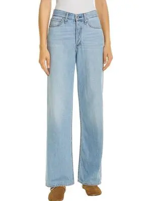 Rag & Bone Logan Wide Leg Jeans - Light Blue