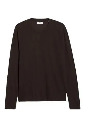 Nn07 Clive Long Sleeve Waffle Knit Tee Deep Truffle