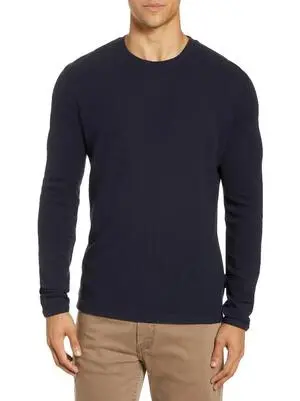 Nn07 Clive Long Sleeve Waffle Knit Tee - Navy Blue