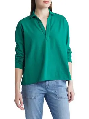 Frank & Eileen Heritage Jersey Popover Henley Clover