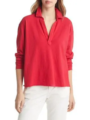 Frank & Eileen Heritage Jersey Popover Henley Double Decker Red