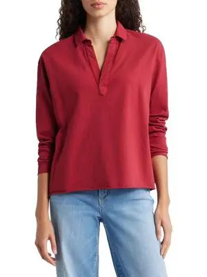 Frank & Eileen Heritage Jersey Popover Henley Garnet