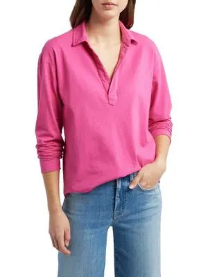 Frank & Eileen Heritage Jersey Popover Henley Rose