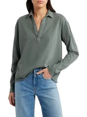 Frank & Eileen Heritage Jersey Popover Henley Rosemary