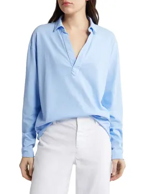 Frank & Eileen Heritage Jersey Popover Henley Royal Blue