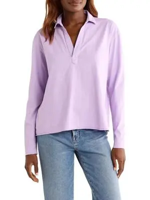Frank & Eileen Heritage Jersey Popover Henley Violet