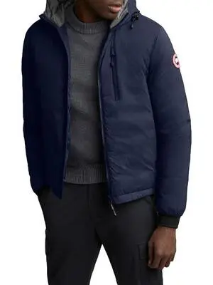 Canada Goose Lodge Packable Windproof 750 Fill Power Down Hooded Jacket - Atlantic Navy