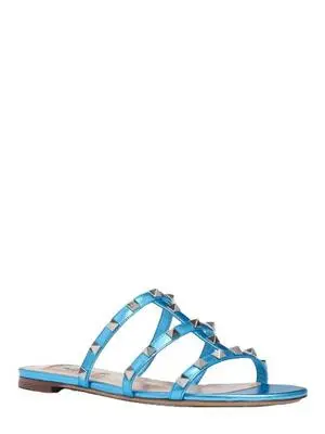 Valentino Garavani Valentino Garavani Rockstud Slide Sandal Blue