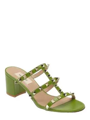 Valentino Garavani Valentino Garavani Rockstud Slide Sandal Chartreuse