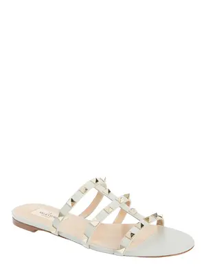 Valentino Garavani Valentino Garavani Rockstud Slide Sandal Opal Grey
