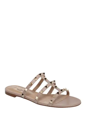 Valentino Garavani Valentino Garavani Rockstud Slide Sandal Poudre/p