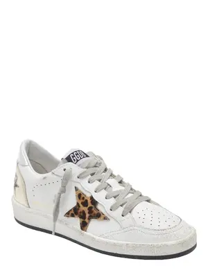 GOLDEN GOOSE Golden Goose Ball Star Low-Top Sneakers White/ Brown/ Silver