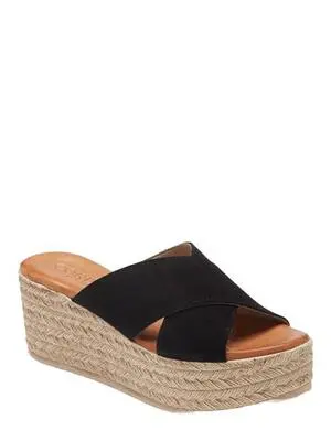 Cordani Bella Espadrille Wedge Sandal - Black Suede