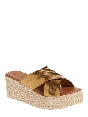 Cordani Bella Espadrille Wedge Sandal - Bronze Leather