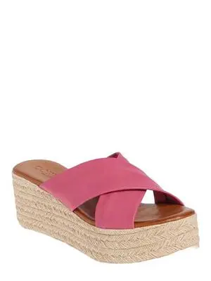 Cordani Bella Espadrille Wedge Sandal - Fuschia Leather