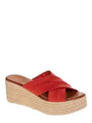 Cordani Bella Espadrille Wedge Sandal - Red Leather