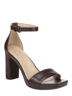 Naturalizer Naturalizer Joy Ankle Strap Sandal Bordo Croco Leather