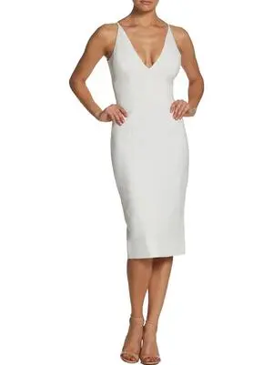Dress The Population Lyla Crepe Cocktail Dress - Off White