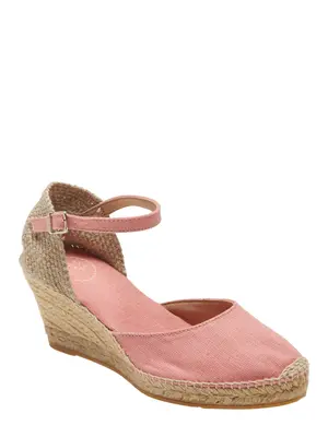 TONI PONS Toni Pons Caldes Linen Wedge Sandal Coral