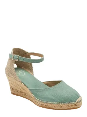TONI PONS Toni Pons Caldes Linen Wedge Sandal Mint Fabric