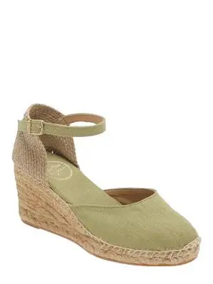 TONI PONS Caldes Linen Wedge Sandal - Oliva/olive