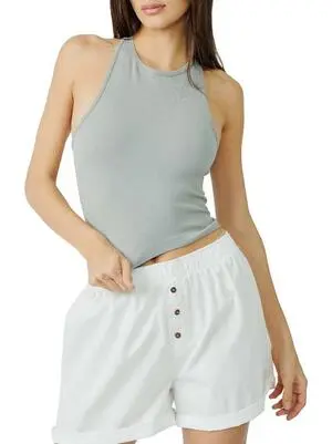 Free People Hayley Racerback Brami Crop Top - Grey