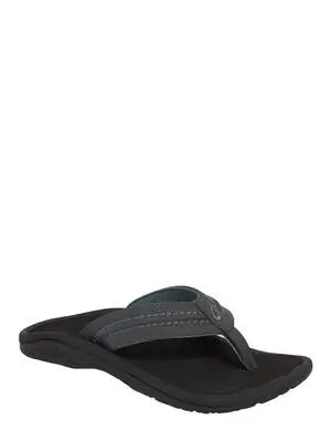 Olukai OluKai Hokua Flip Flop Dark Shadow/black