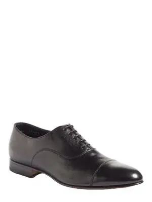 Santoni Santoni Darian Cap Toe Oxford Black Smooth
