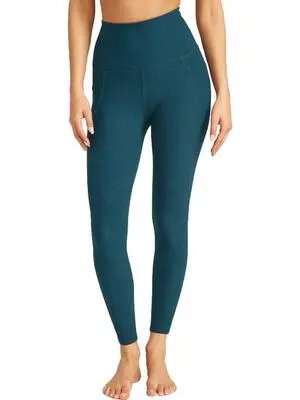 Beyond Yoga Everyday Space Dye High Waist Pocket Leggings - Blue Gem Heather