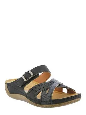 SPRING STEP SHOES Denia Slide Sandal - Black