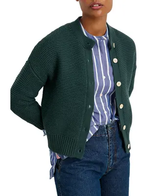 ALEX MILL Alex Mill Chunky Cotton Cardigan Dark Spruce