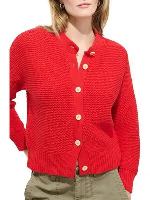 ALEX MILL Chunky Cotton Cardigan - Tomato