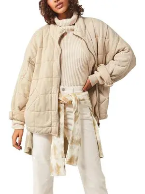 Free People We The Free Dolman Sleeve Quilted Jacket Vanilla Creme