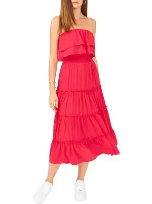 1.State Strapless Maxi Dress - Fresh Berry