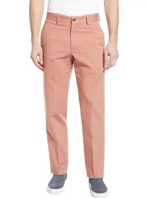 Berle Charleston Khakis Flat Front Chino Pants - Charleston Brick