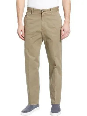 Berle Charleston Khakis Flat Front Chino Pants - Olive