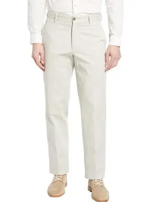 Berle Charleston Khakis Flat Front Chino Pants - Stone