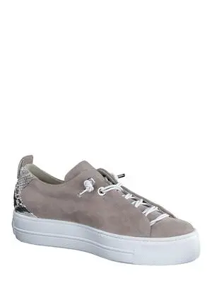 Paul Green Paul Green Faye Leather Sneakers Stone Silver Pebble Python