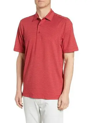 Cutter & Buck Forge Drytec Pencil Stripe Performance Polo Cardinal Red