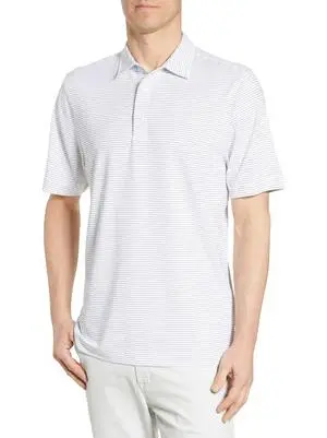 Cutter & Buck Forge Drytec Pencil Stripe Performance Polo White