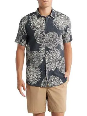 ROARK Bless Up Short Sleeve Button-up Shirt - Black Floral