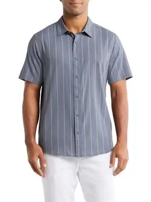 ROARK Bless Up Short Sleeve Button-up Shirt - Neptune