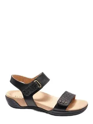HALSA FOOTWEAR Dominica Sandal - Black Embossed