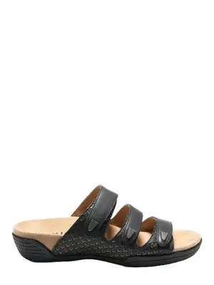 HALSA FOOTWEAR Hälsa Footwear Strappy Slide Sandal Black Leather