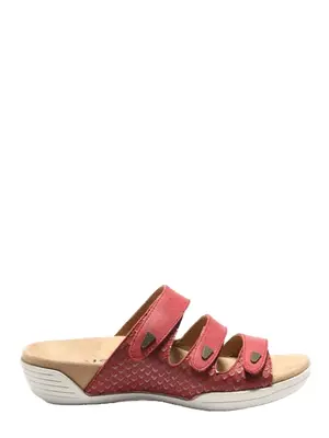 HALSA FOOTWEAR Hälsa Footwear Strappy Slide Sandal Red Leather