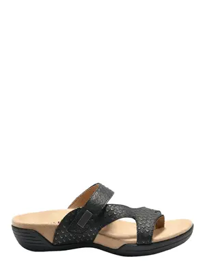 HALSA FOOTWEAR HALSA FOOTWEAR Darline Slide Sandal Black Leather