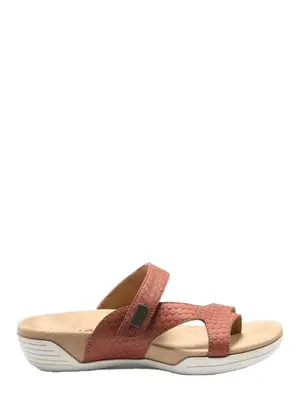 HALSA FOOTWEAR HALSA FOOTWEAR Darline Slide Sandal Brown Leather
