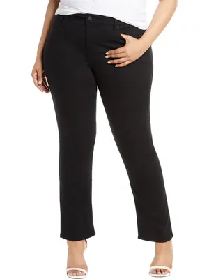 NYDJ Marilyn Straight Leg Jeans Black