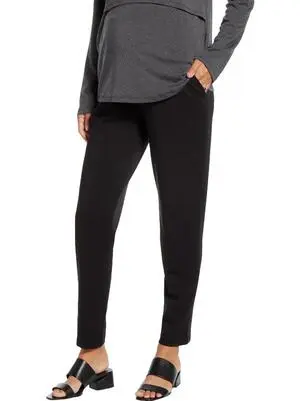 ANGEL MATERNITY Ponte Knit Maternity Trousers - Black